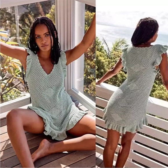 Free People | Dresses | Free People Beach Mykonos Open Knit Mini ...
